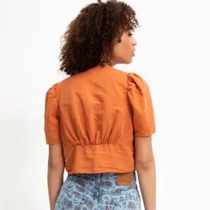 Levi's | Tops | Nwts Levis Puff Sleeve Top In Burnt Orange | Poshmark